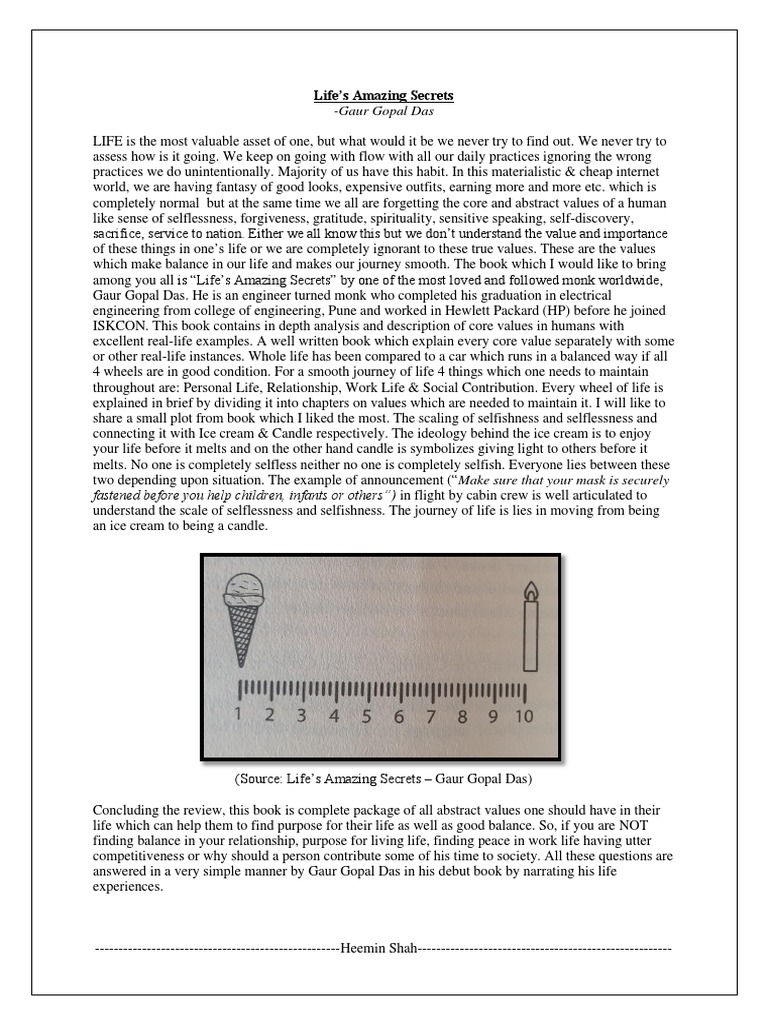 Book Review - Life's Amazing Secrets | PDF