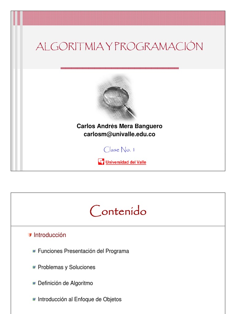 Clase 1 | PDF | Algoritmos | Objeto (informática)