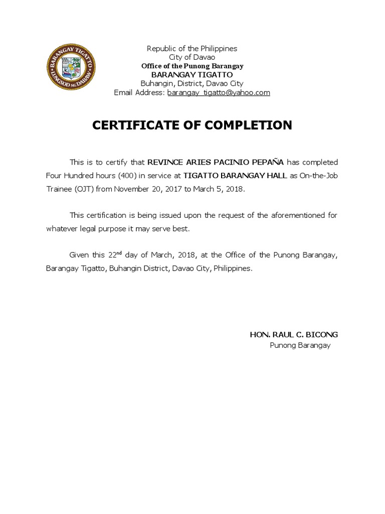 Certificate of Completion | PDF