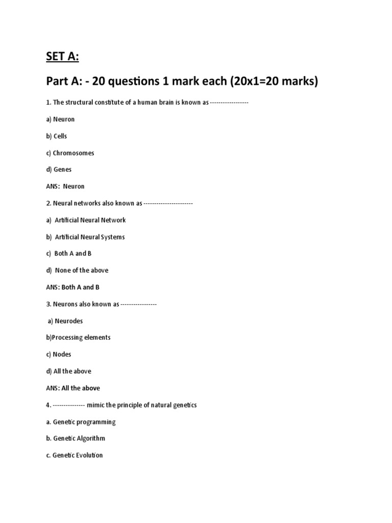 Soft Computing Mcqs Questions CS25june2020 | PDF | Artificial Neural Network | Fuzzy Logic