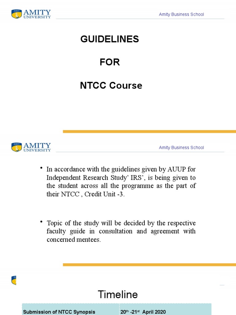 Documents - 6c4d4guidlines of NTCC For The Class of 2021 | PDF ...