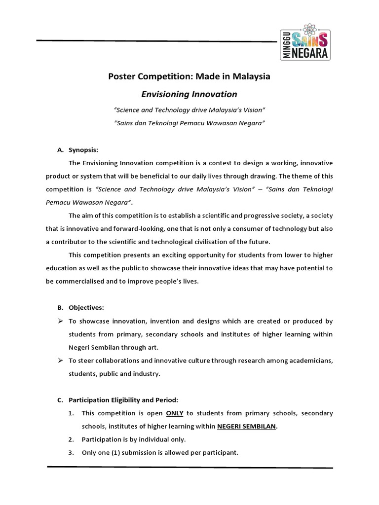 Poster Competition: Made in Malaysia: Envisioning Innovation | PDF ...