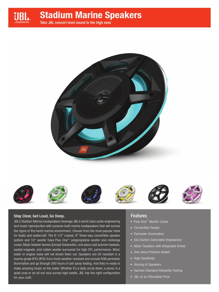 Stadium Marine Speakers: Take JBL Concert Level Sound To The High Seas ...