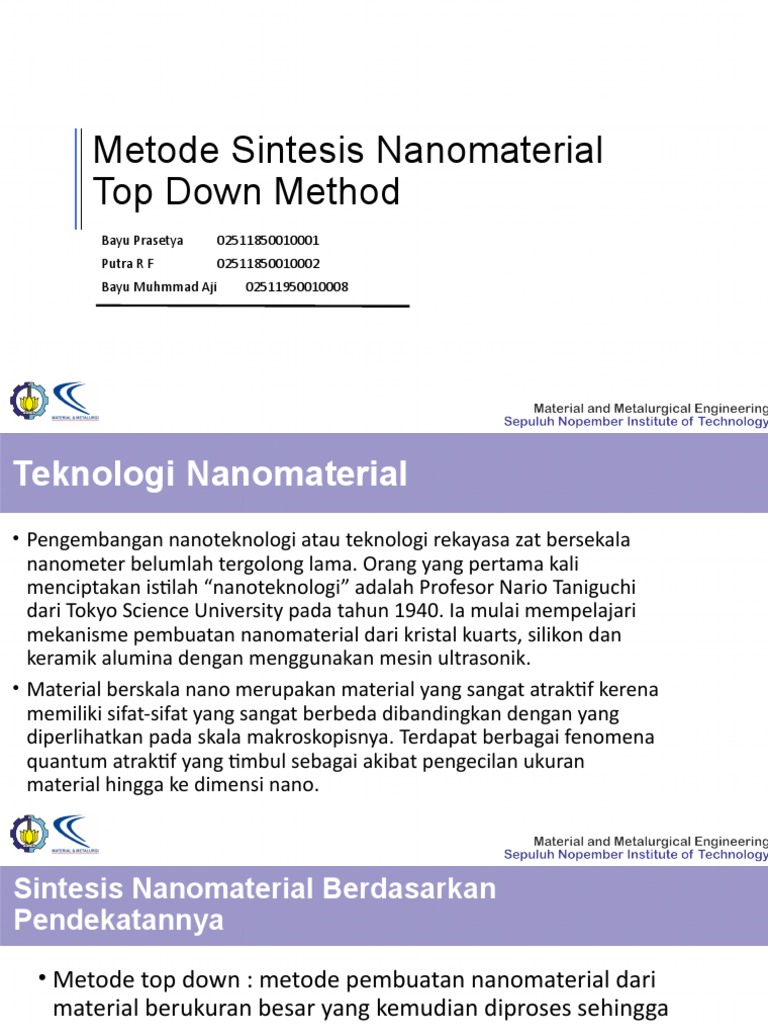 Metode Top Down Sintesis Nanomaterial | PDF | Sains & Matematika