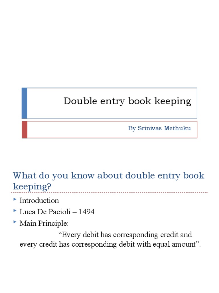 Topic 3 Double Entry Book Keeping8630 Pdf Debits And Credits