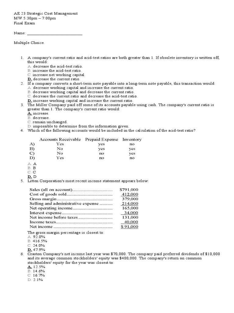 Finals Answer Key | PDF | Net Present Value | Depreciation