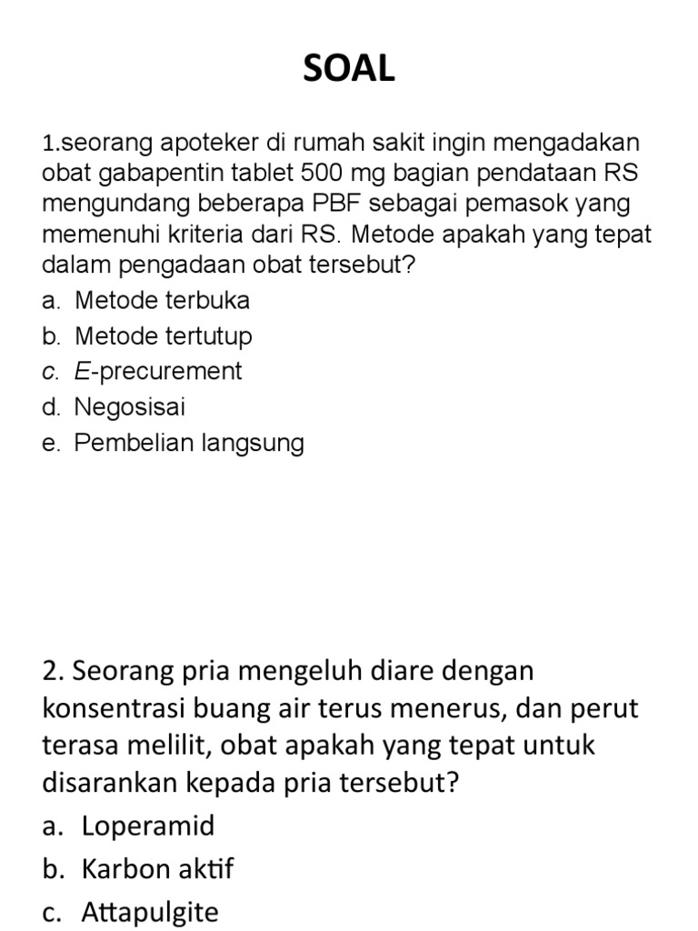 Soal Apoteker 2 | PDF