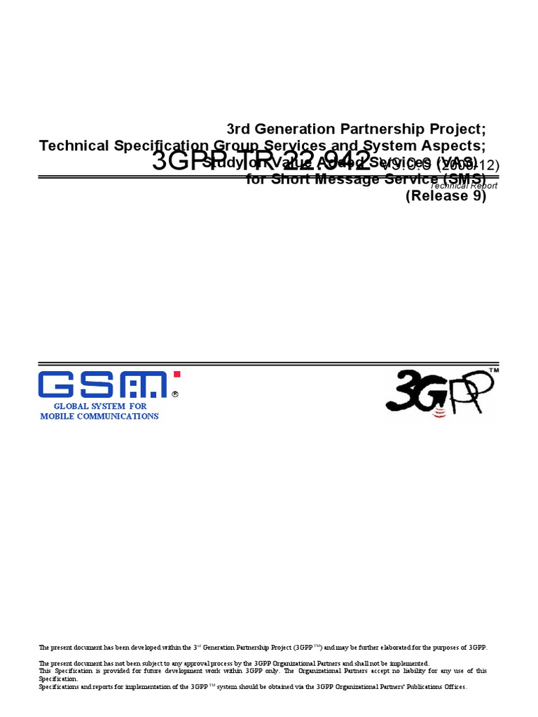 Vas-Sms (22942-900) | PDF | 3 Gpp | Computer Network