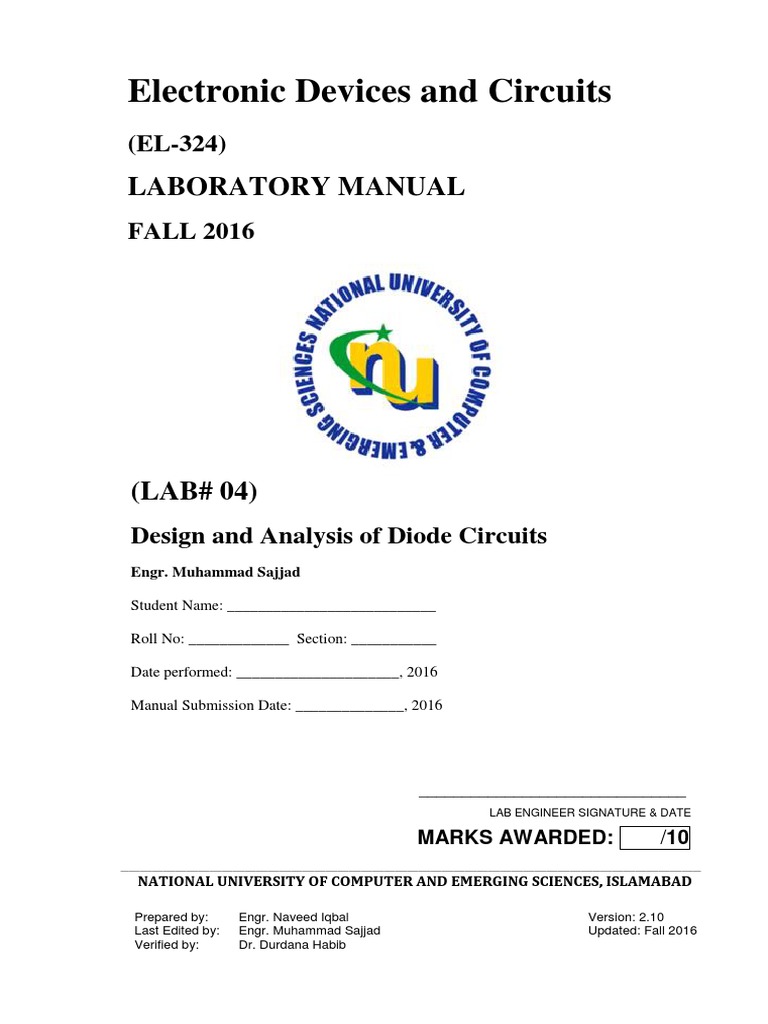 EDC Lab 04 | PDF | P–N Junction | Diode