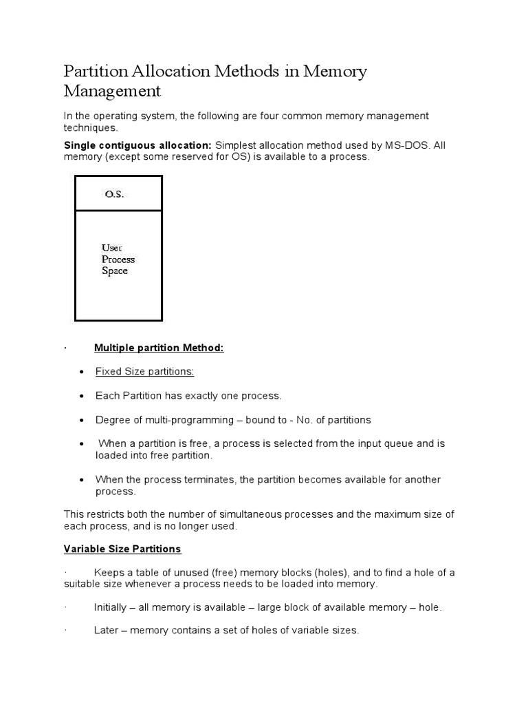 Partition Allocation Methods in Memory Management | Download Free PDF ...