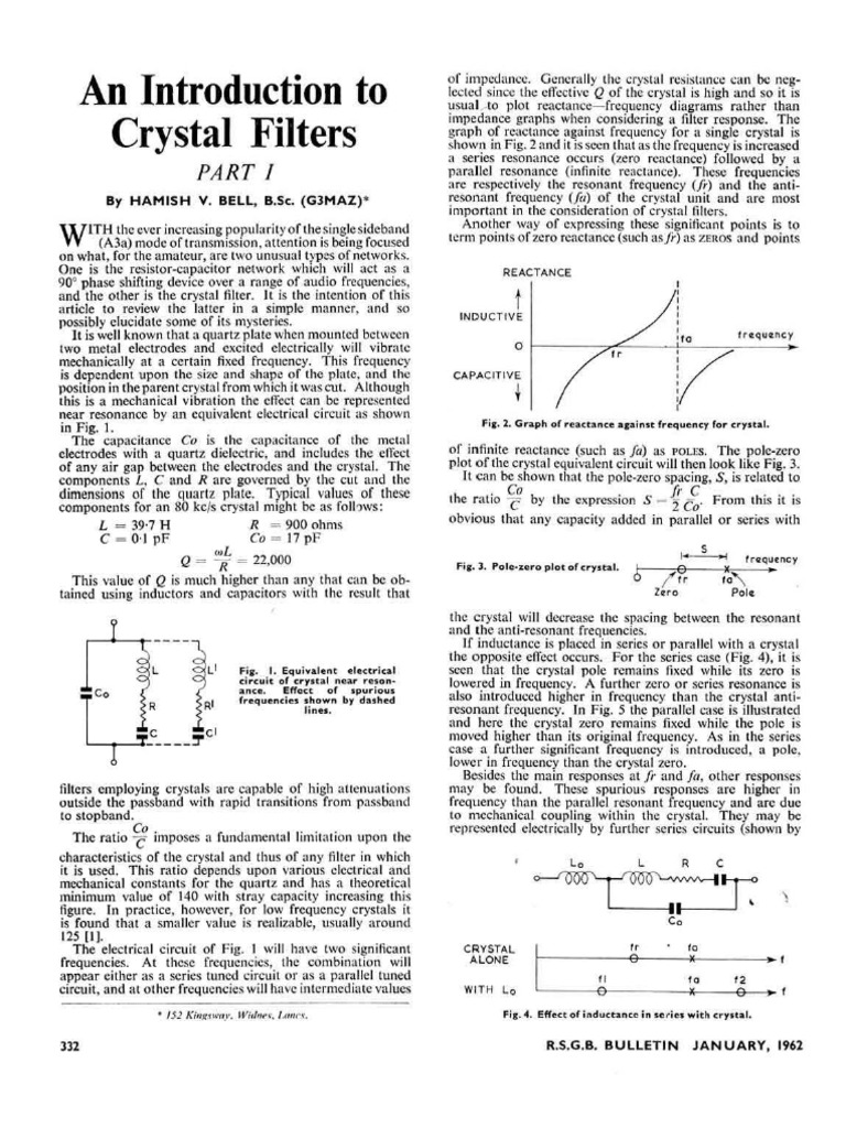 An Introduction To Crystal Filters | PDF | Electronic Filter | Filter ...