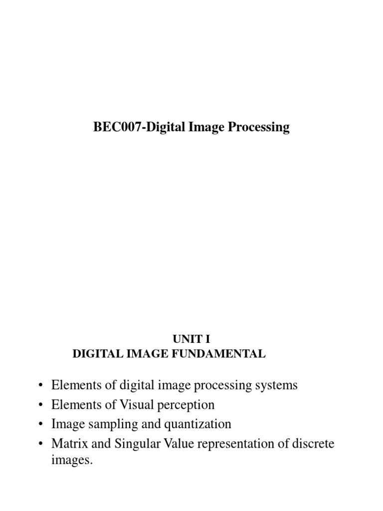 BEC007-Digital Image Processing | PDF | Image Resolution | Discrete ...