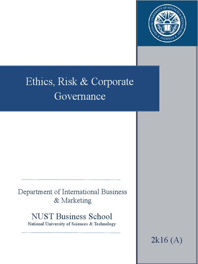Course Outline - Ethics, Risk and Corporate Governance | PDF ...