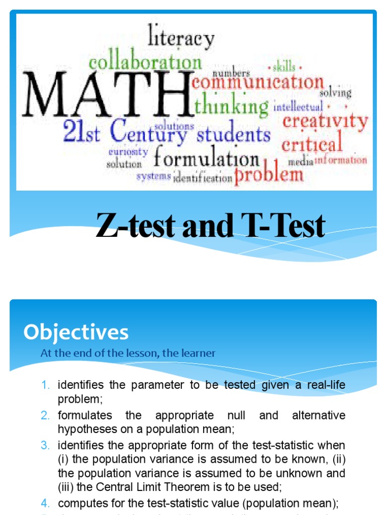 5 Session 18-19 (Z-Test and T-Test) | PDF | P Value | Statistical ...