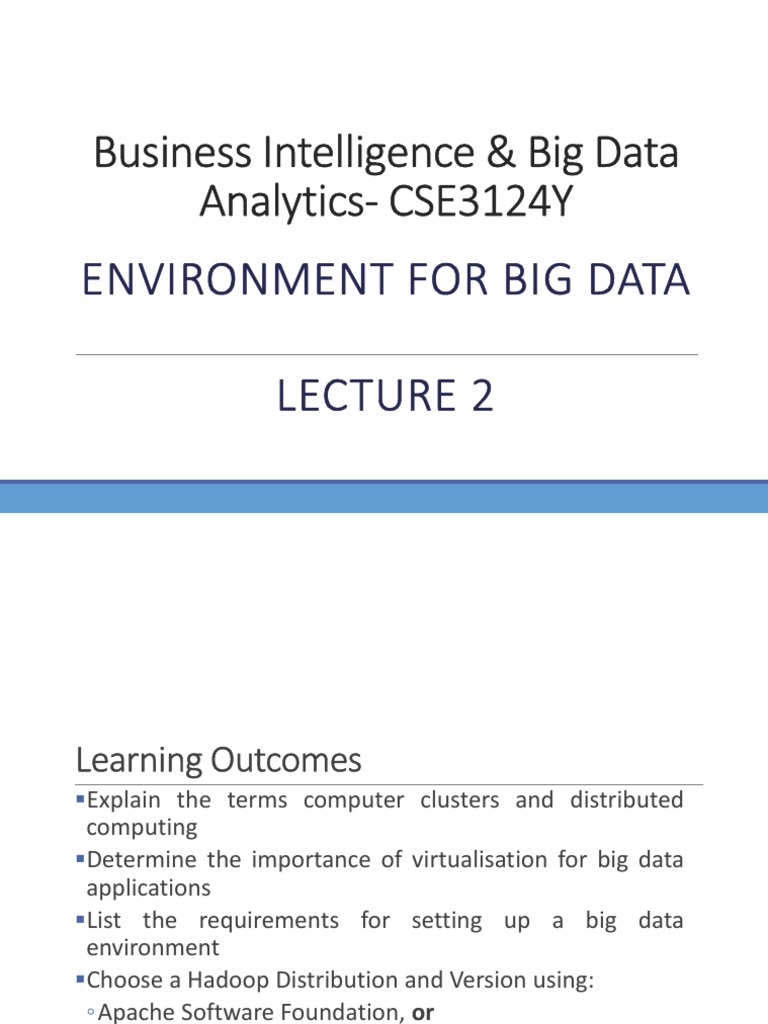 Business Intelligence & Big Data Analytics-CSE3124Y | PDF | Virtualization | Apache Hadoop
