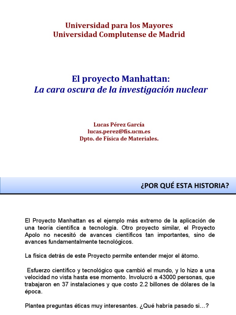 Manhattan | PDF | Proyecto Manhattan | Fisión nuclear