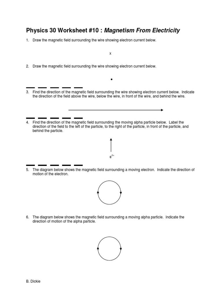 Magnetism Worksheets PDF | PDF | Electron | Magnetic Field