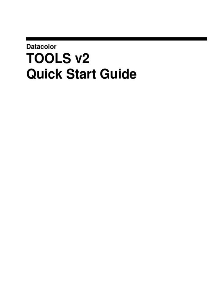 Tools V2 Quick Start Guide: Datacolor | PDF | Microsoft Windows | Windows 7