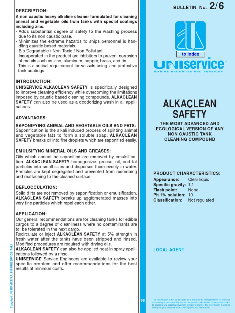 Alkaclean Safety R PDF | PDF | Emulsion | Water