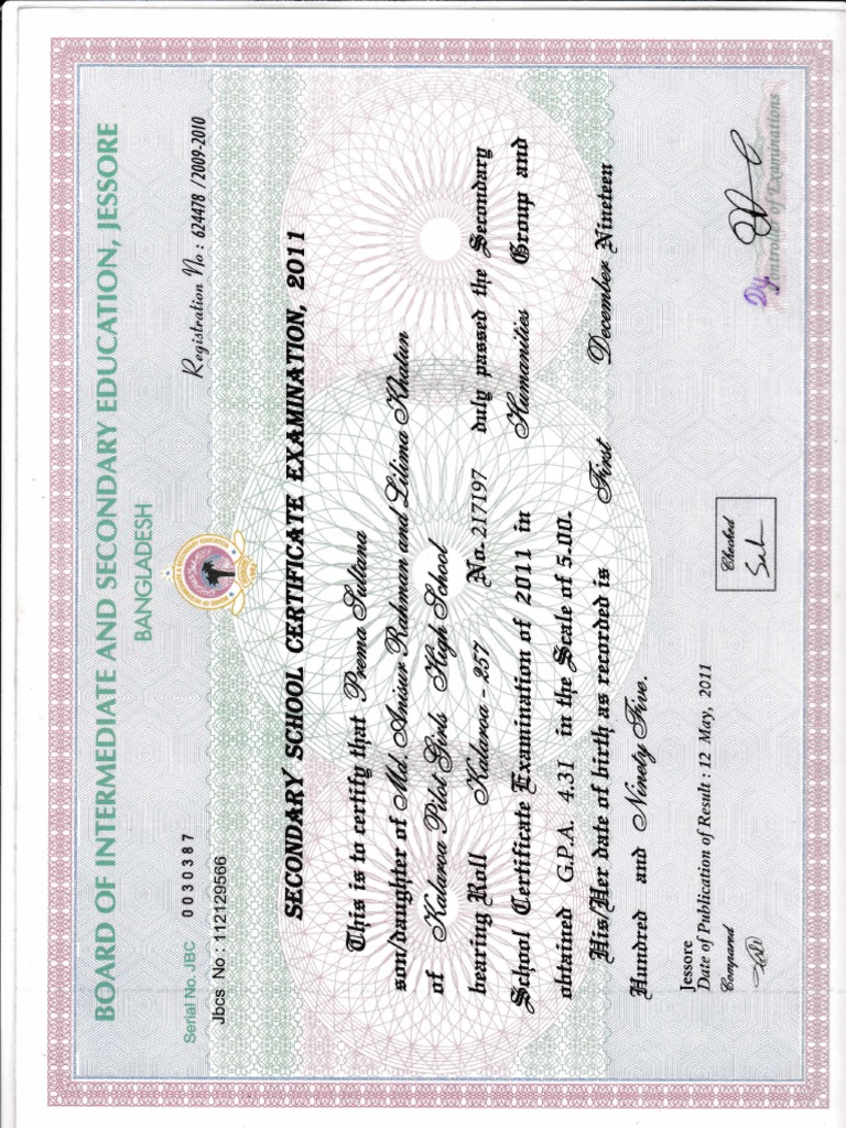 Sima Certificate | PDF | Education Issues | Educational Assessment And ...