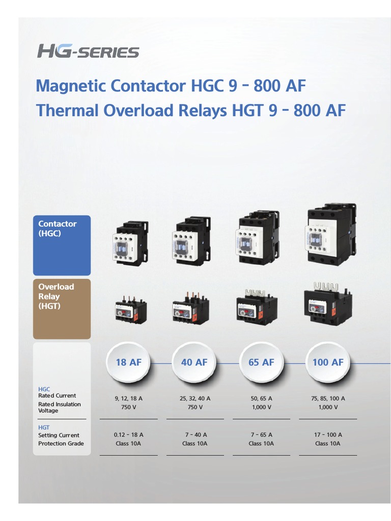 HG-Series Magnetic Contactors & Thermal Overload Relays Technical ...