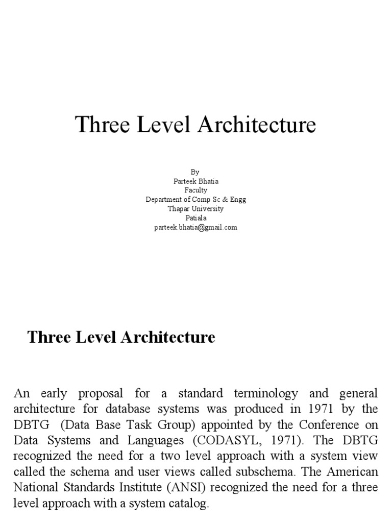 CHAP2 Three Level Architecture | Download Free PDF | Databases | Conceptual Model