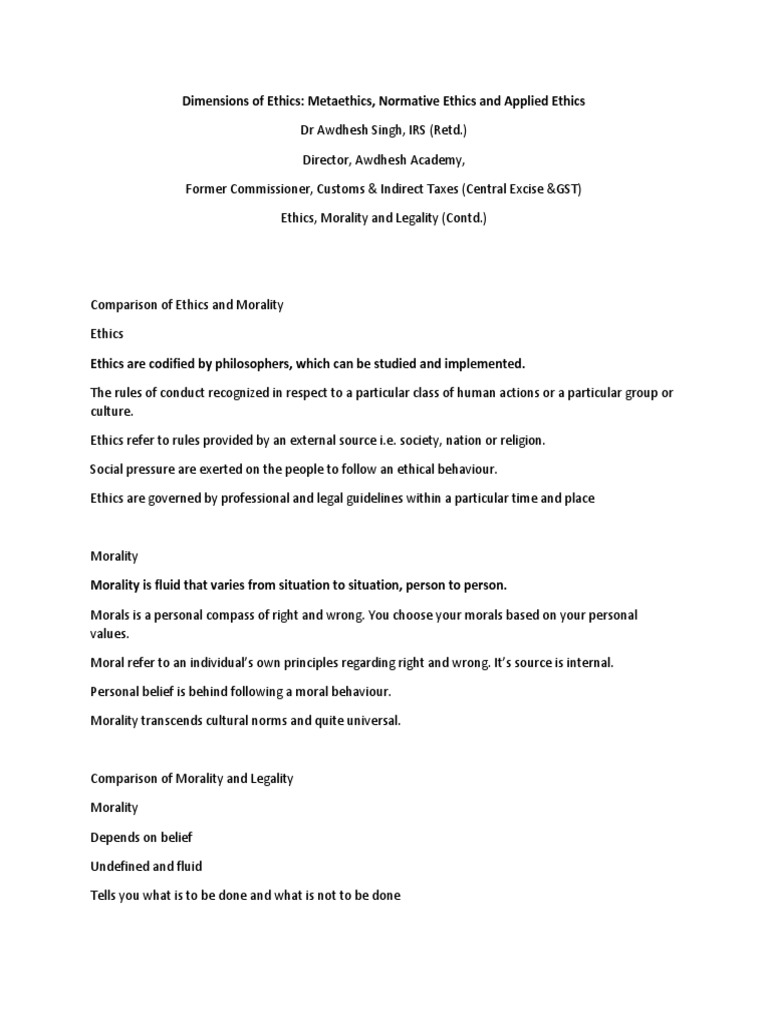 2 A Dimensions of Ethics | PDF | Morality | Courage