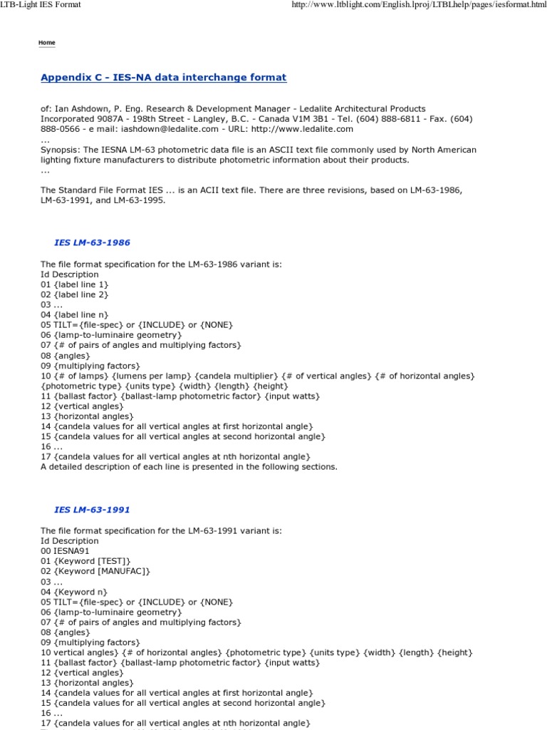 IES File Format | Lighting | Light