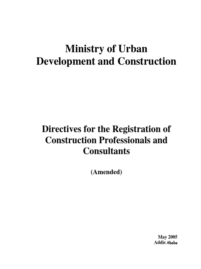 Directives For The Registration of Construction Professionals and ...