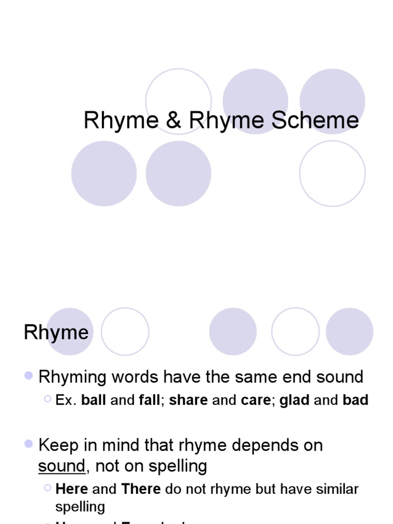 Rhyme & Rhyme Scheme | PDF | Rhyme | Literary Theory