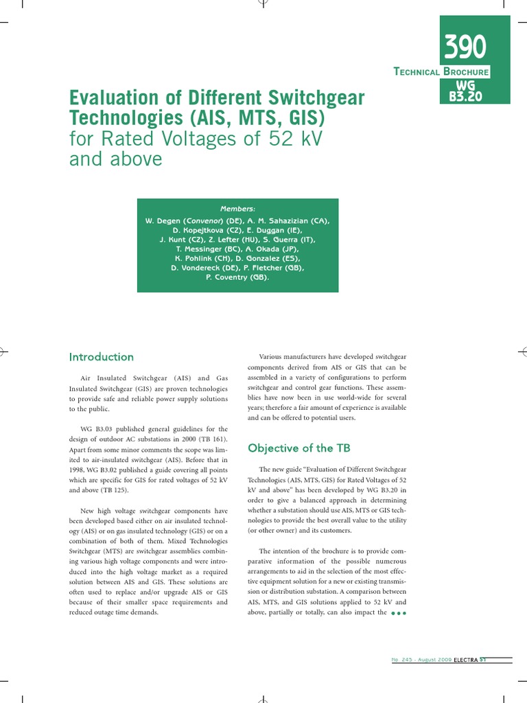 A Comprehensive Evaluation of Air Insulated Switchgear, Mixed ...