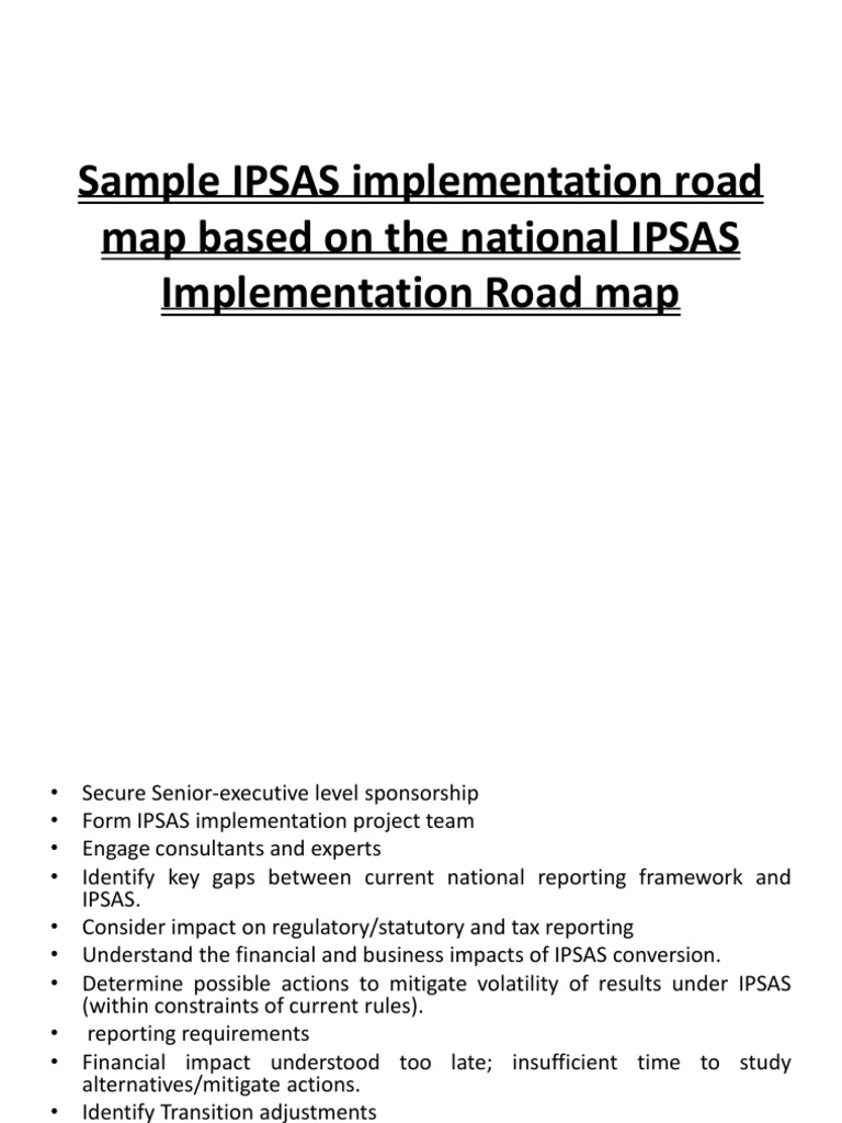 Sample IPSAS Implementation Road Map Based On The | PDF