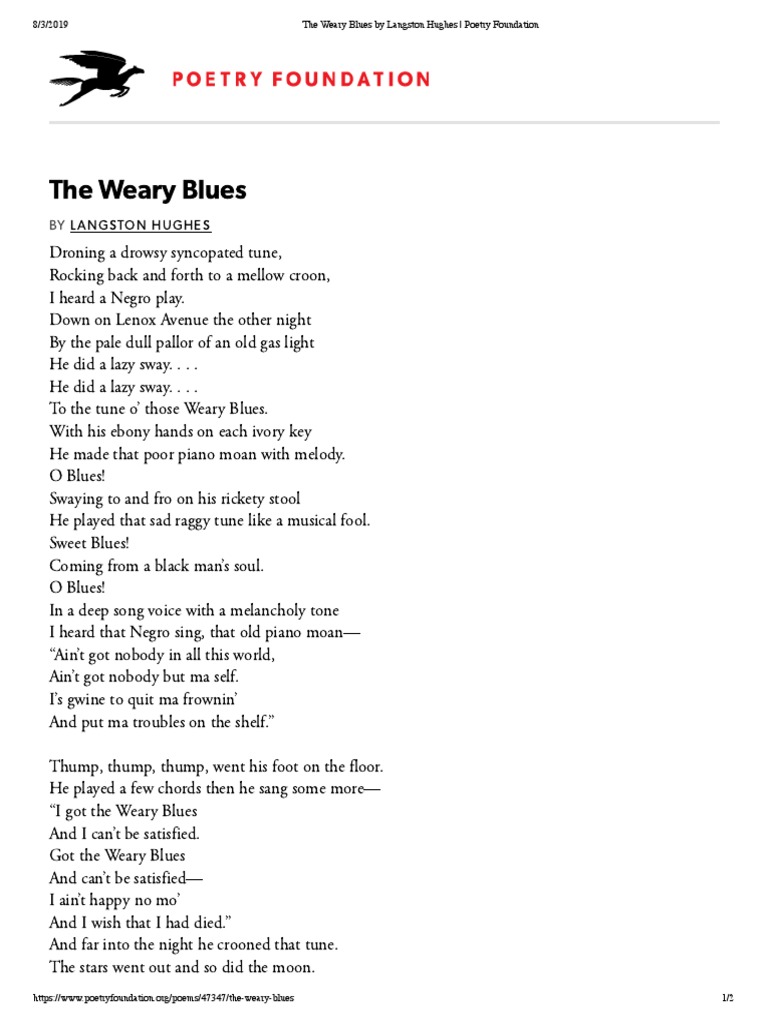 The Weary Blues-Langston Hughes | PDF