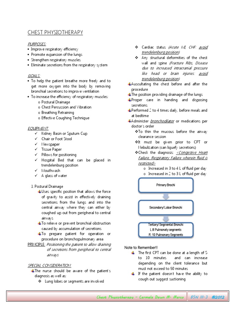 Chest Physiotherapy PDF | PDF | Respiratory Tract | Lung