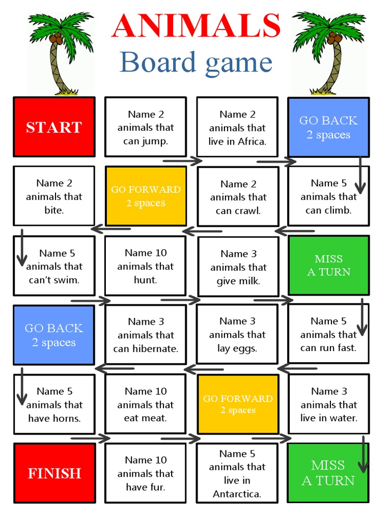 Animals Speaking Board Game Boardgames CLT Communicative Language ...