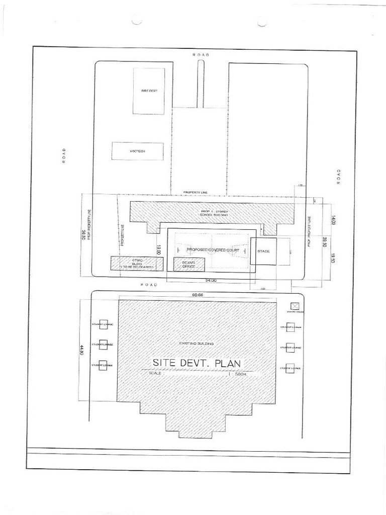 Plan Construction of Covered Court With Stage 1 PDF | PDF