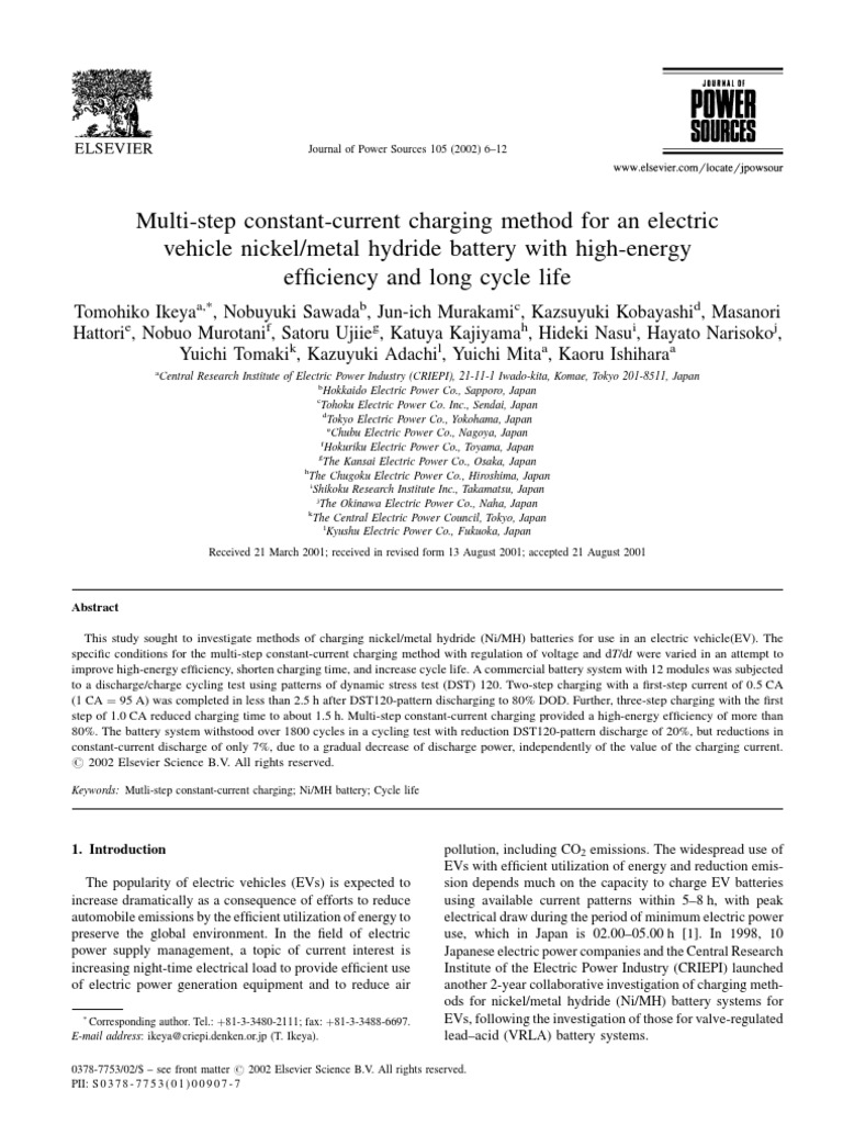 Multi-Step Constant-Current Charging Method For An Electric Vehicle ...
