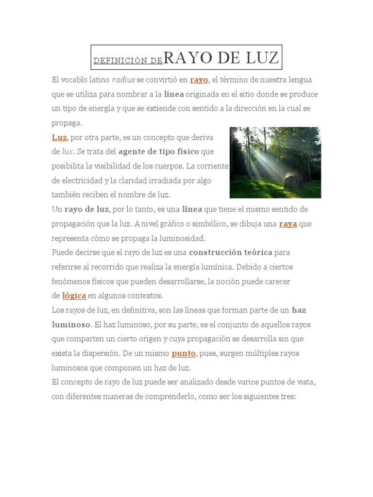 Definición de Rayo de Luz | PDF
