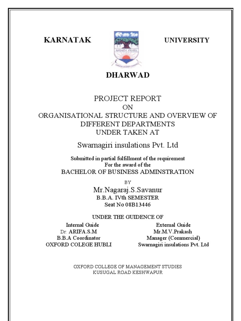 Karnatak: Project Report | PDF | Employment | Marketing