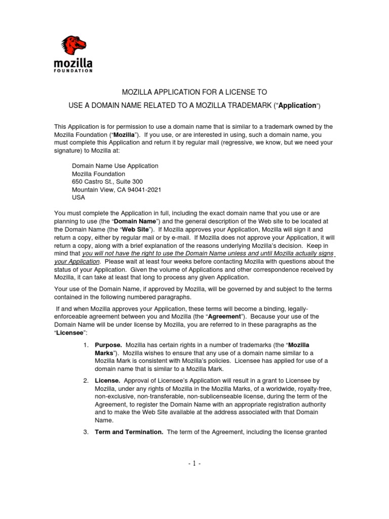 Domain Name License | PDF | Trademark | License