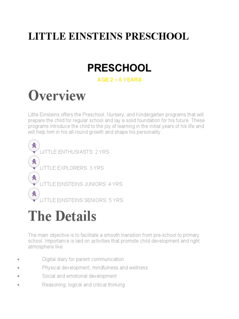 Little Einsteins Preschool Project Pdf Preschool Child Care