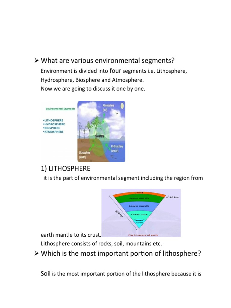What Are Various Environmental Segments?: Four | PDF | Atmosphere Of ...