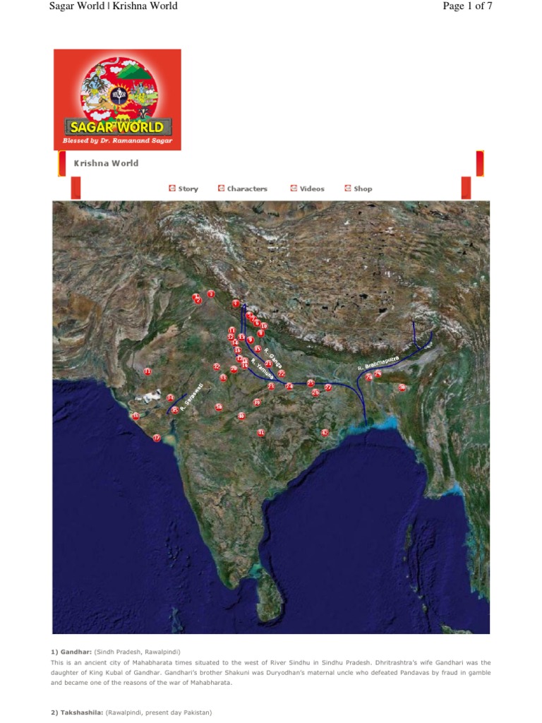 Map of India During Mahabharat Period | PDF | Mahabharata | Vaishnava Texts