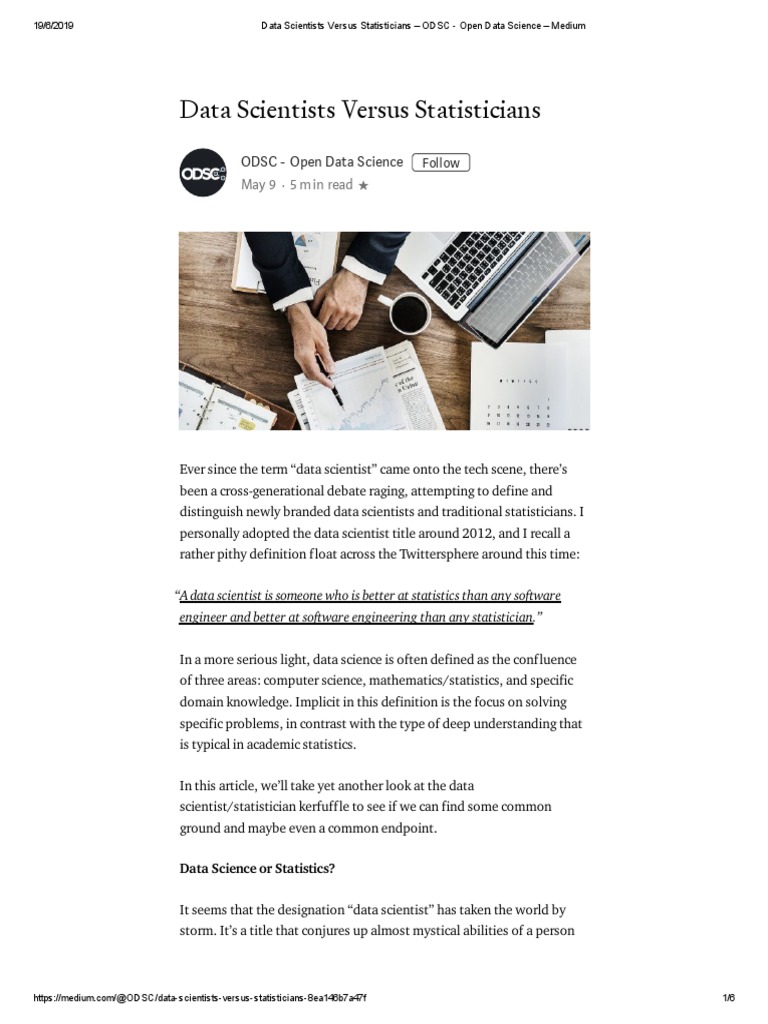 Data Scientists Versus Statisticians - ODSC - Open Data Science - Medium | PDF | Data Science ...