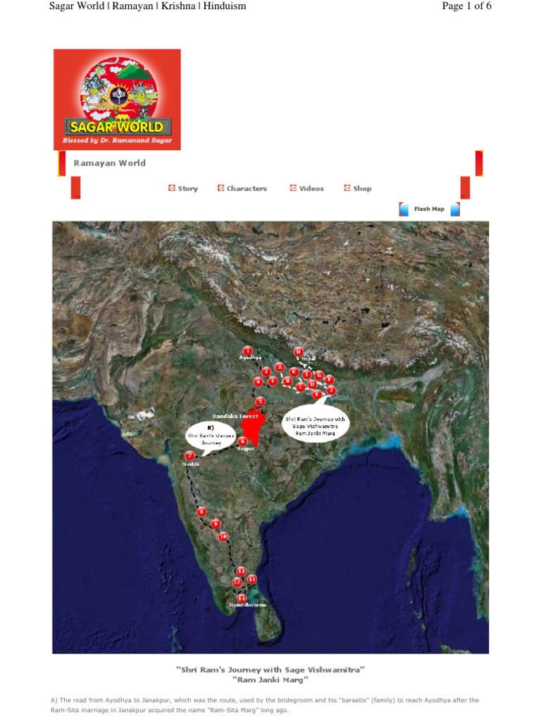 Ramayana Route Map of India | PDF | Rama | Ancient Indian Literature