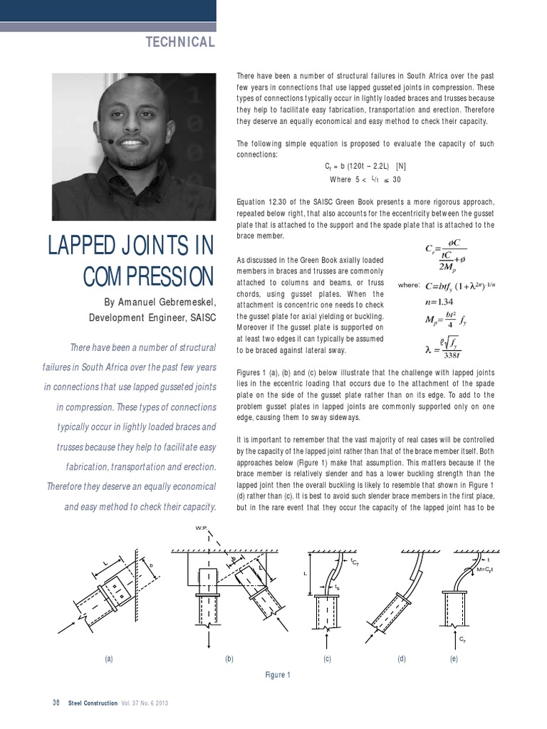 Lapped Joints in Compression: Technical | PDF | Truss | Buckling