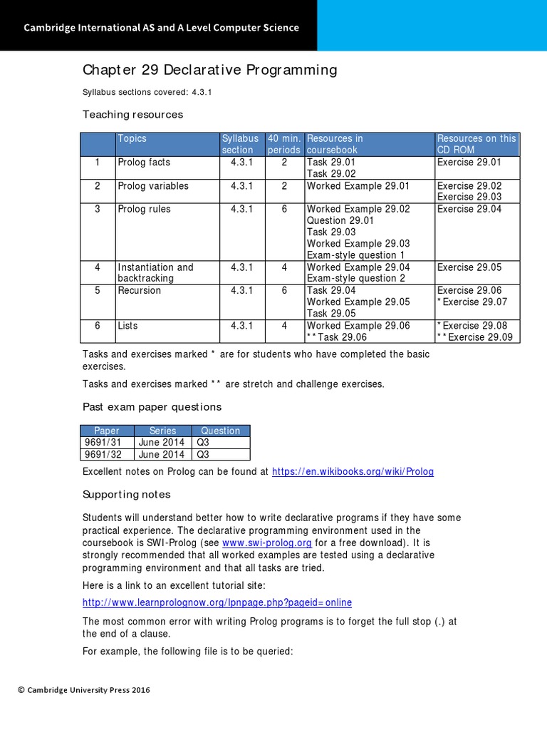 Chapter 29 Declarative Programming: Teaching Resources | PDF | Software ...