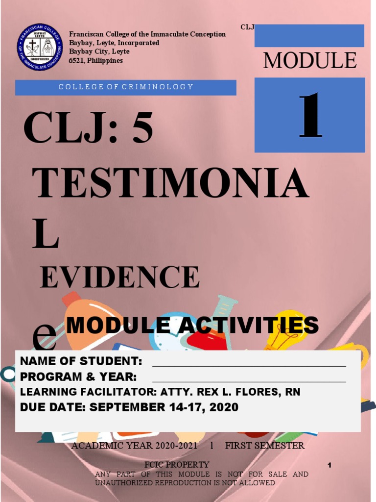 Module 1 CLJ 5 | PDF | Witness | Evidence Module 1 CLJ 5 | PDF | Witness | Evidence