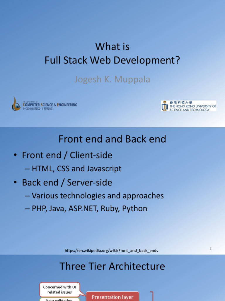 What Is Full Stack Web Development?: Jogesh K. Muppala | PDF