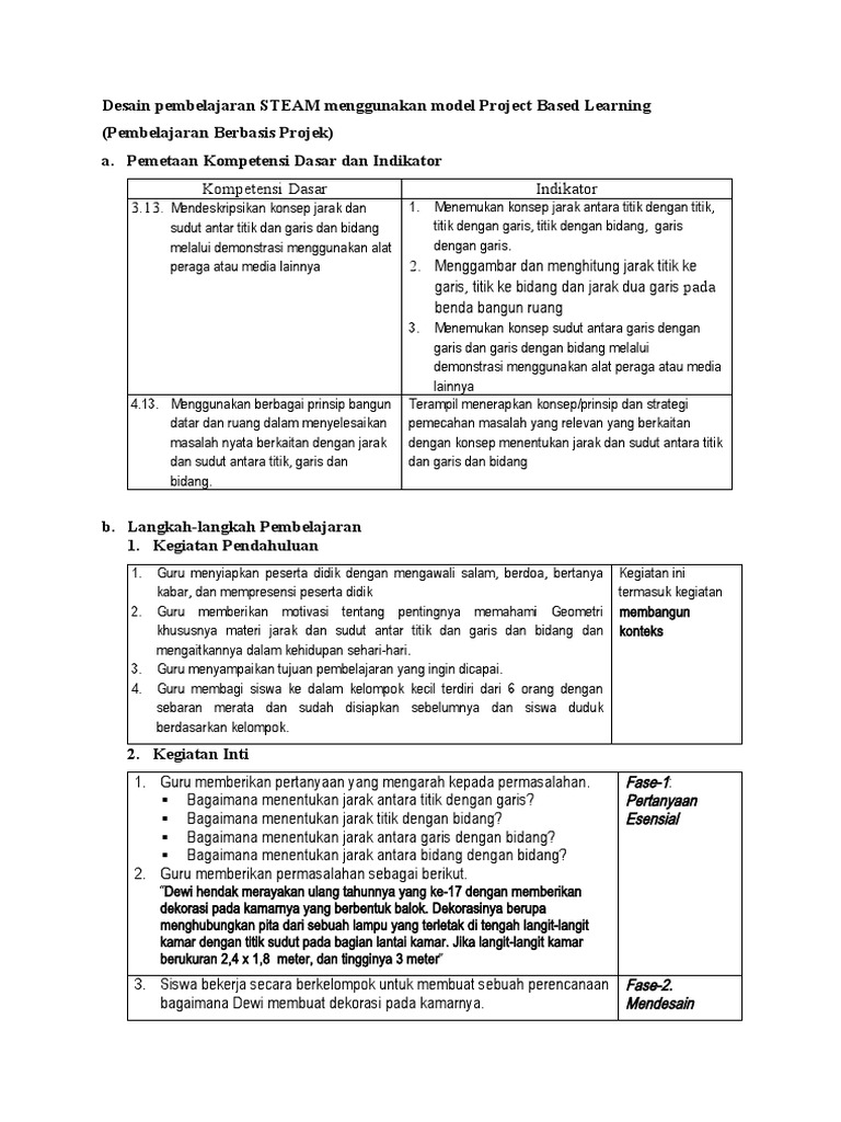 Desain Pembelajaran STEAM Menggunakan Model Project Based Learning | PDF | Seni | Komputer